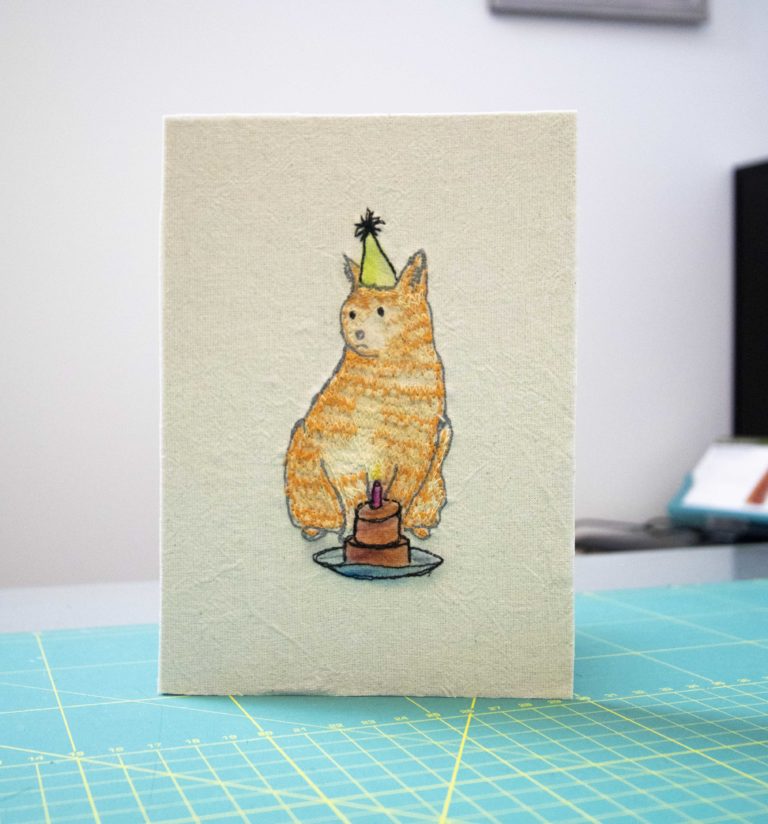 Cat Birthday Card - Clobber Creations